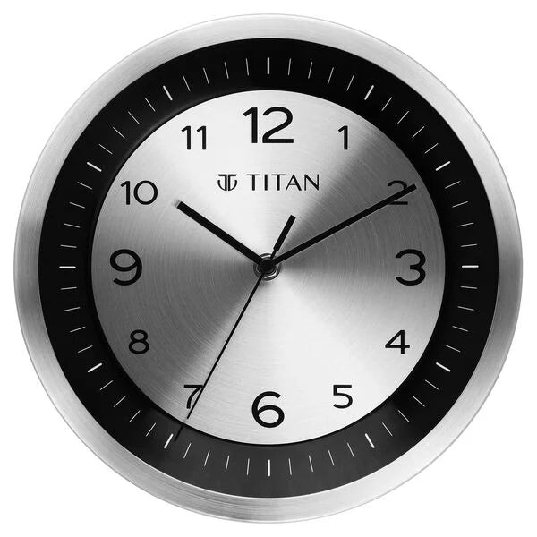 Titan Clock - Buy NSW0059MA01A Titan Metallic Wall Clock Silver Dial ...