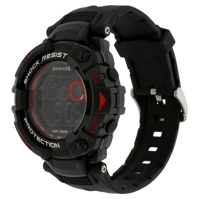 Sonata - Buy Sf Digital Watch With Black Plastic Strap For Men ...