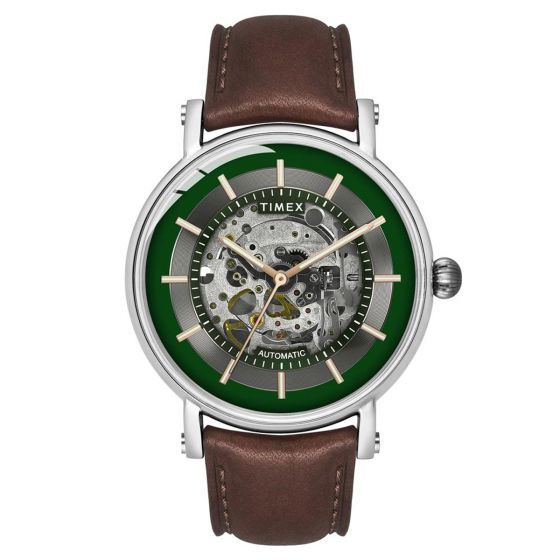 TIMEX - Buy TIMEX Men'S Green Dial Full Skeleton Automatic Watch ...